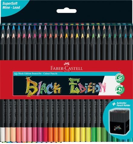 Kredki Trójkątne Black Edition 50 Kol. Faber-Castell | ABIBO
